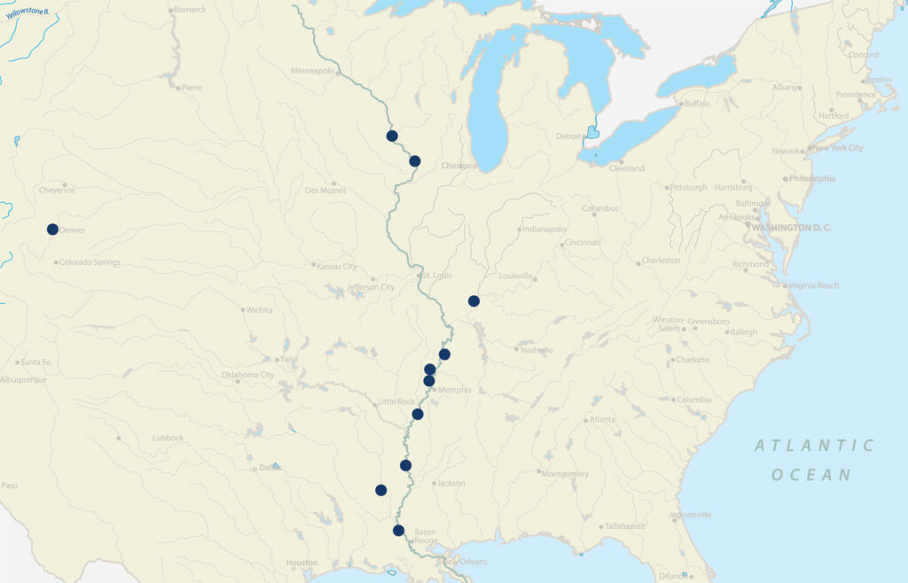 Viserion Grain Locations - CO, IA, IL, MO, AR, and LA